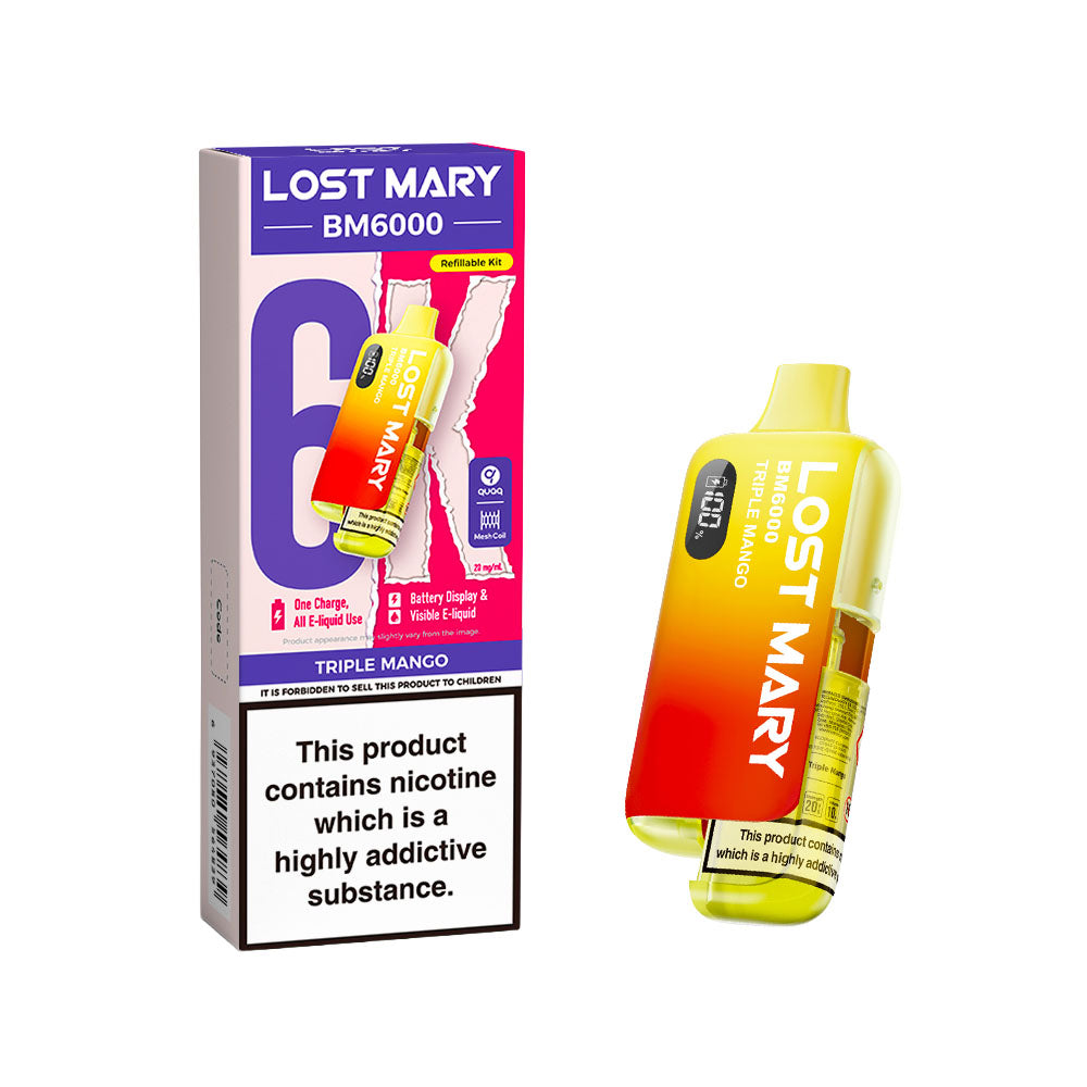 Lost Mary BM6000 Rechargeable Pod Kit Triple Mango – Vape Local