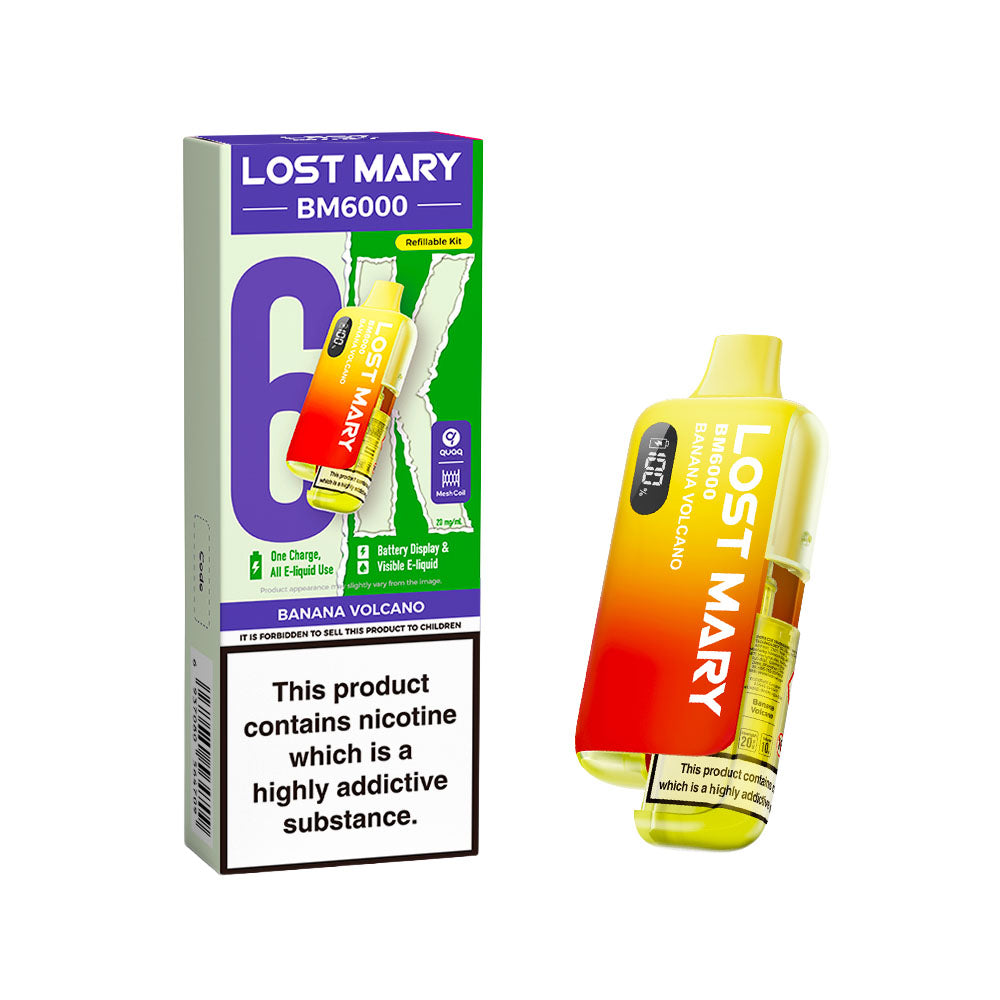 Lost Mary BM6000 Rechargeable Pod Kit Banana Volcano – Vape Local
