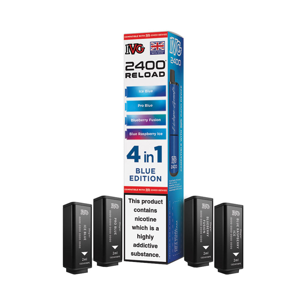 IVG 2400 Reload 4 Pod Pack Blue Edition – Vape Local
