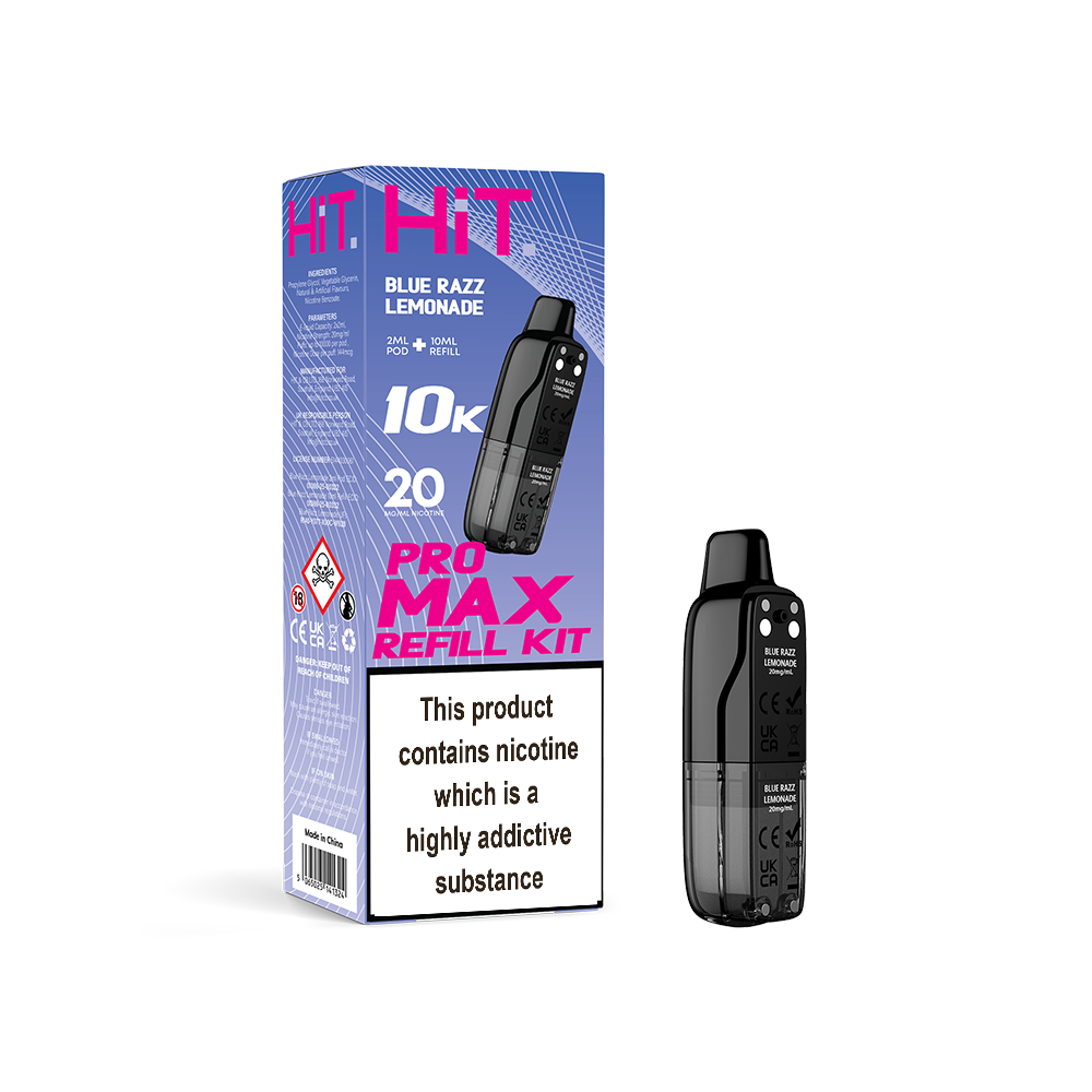 Hit Pro Max 2+10 Refill Kit Blue Razz Lemonade 20mg – Vape Local